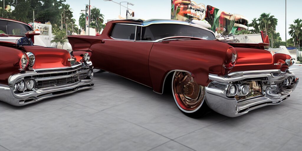 Lexica - Highly detailed photo of an award winning lowrider, cruising ...