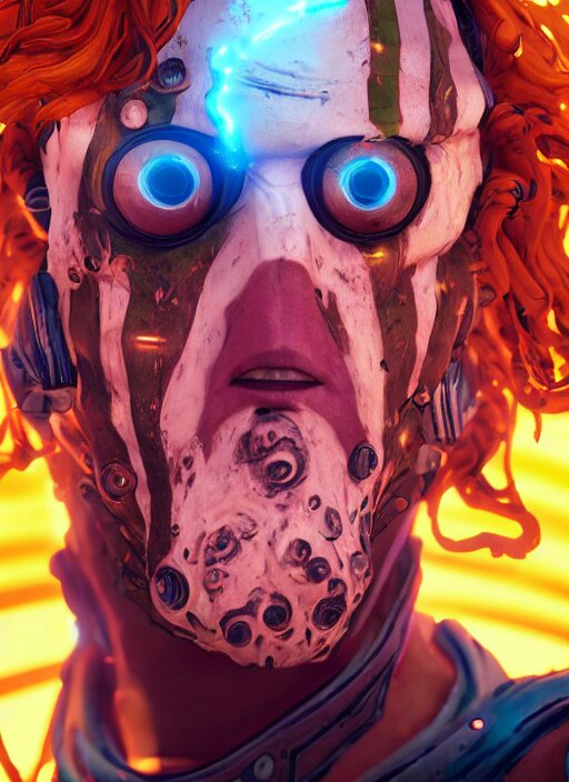 Lexica - Glowwave portrait of curly orange hair man from borderlands 3 ...