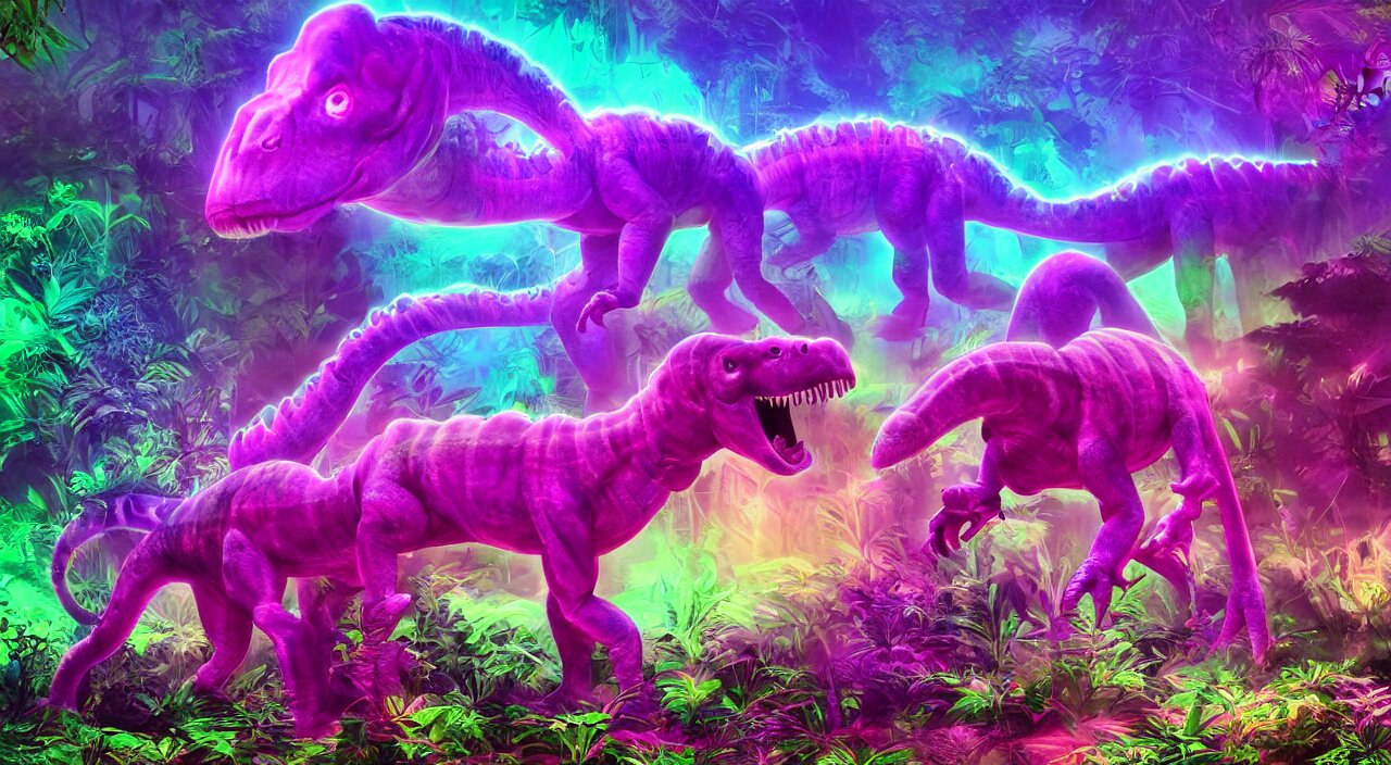 Lexica - Spectral purple neon dinosaur, spectral neon pink dinosaur ...