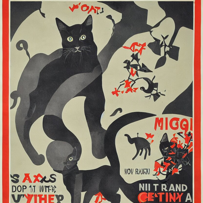 Lexica - Propaganda poster with a cat as the centerpiece