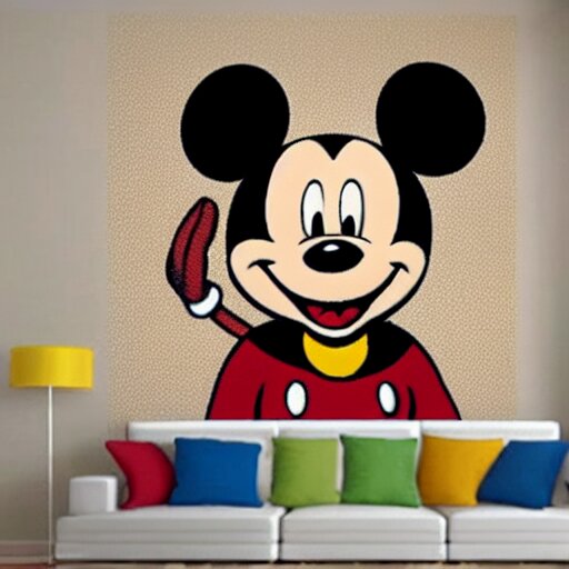 Lexica - Ancient mural painting representing Mickey Mouse