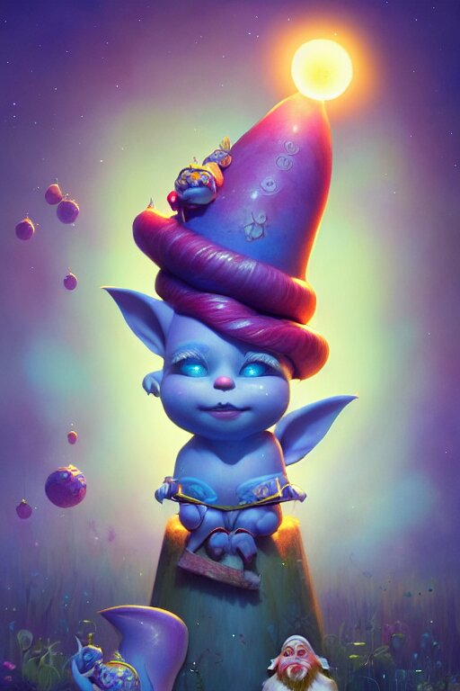 Lexica - A surreal Bioluminescent, very very very cute Queen Gnome in a ...