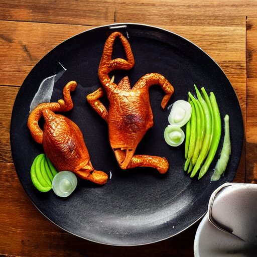 a strange alien meal, photorealistic, 8 k, professional food pho ...