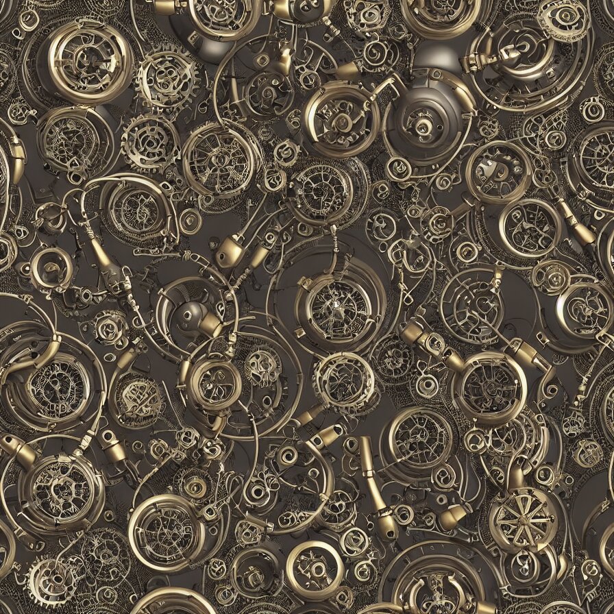 Lexica - Seamless pattern of steampunk cybernetic biomechanical robotic ...