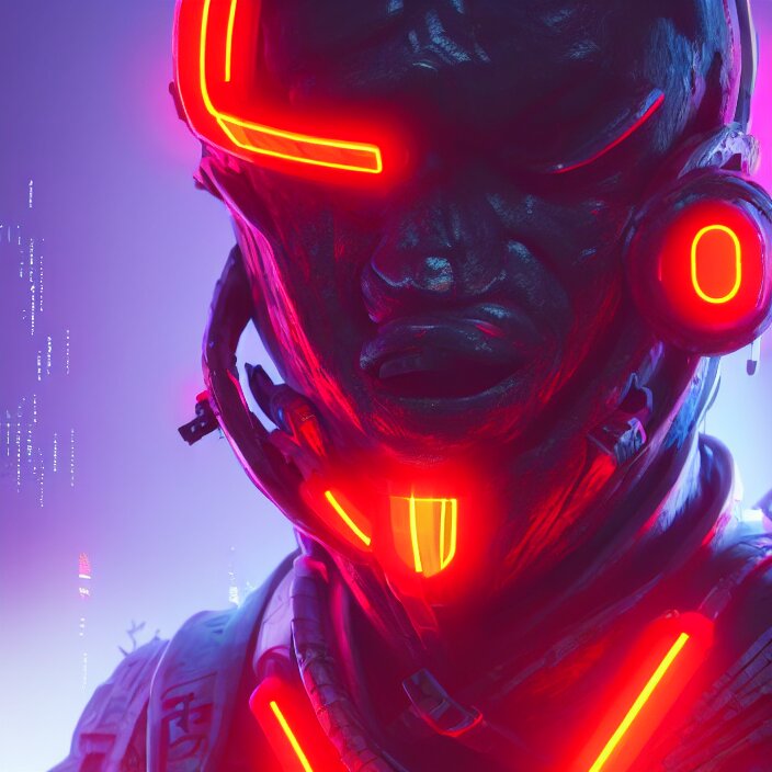 Lexica - Cyber punk, oni mask, 3 d render beeple, portrait, japanese ...