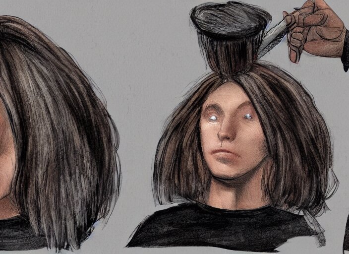 Lexica - Judge wearing a bench wig is making a haircut to another judge ...