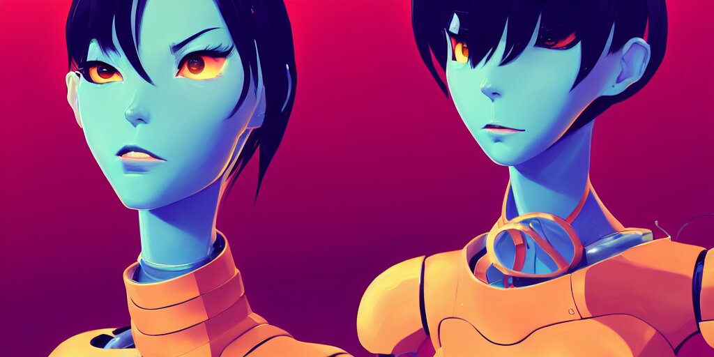 Lexica - Digital illustration of sleek humanoid robot by makoto shinkai ...