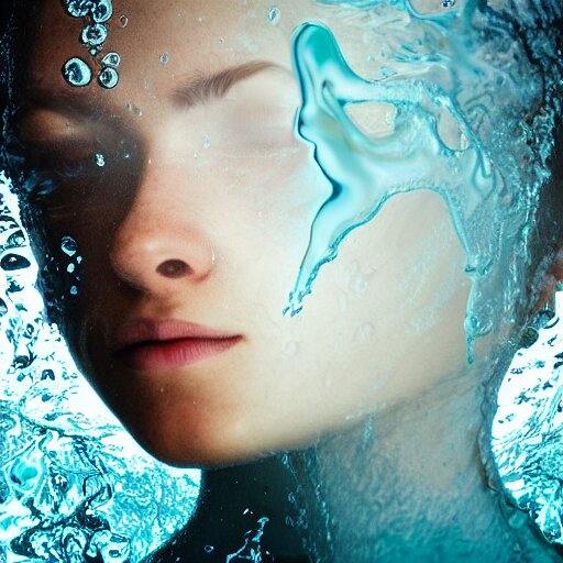 Lexica - Water artwork manipulation in the shape of a human head, on ...