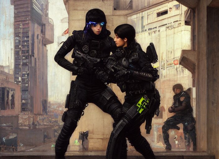 Lexica - Maria evades sgt Nash. Cyberpunk hacker in jumpsuit escaping ...