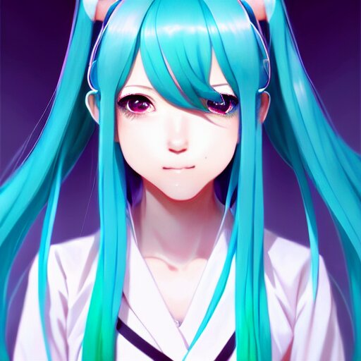 Lexica - Portrait of hatsune miku in miko clothes, anime digital art ...