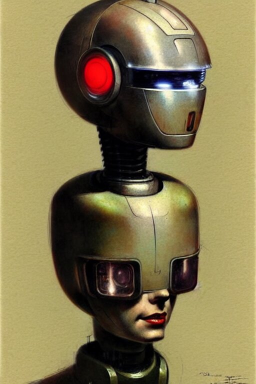 Lexica - ( ( ( ( ( 1 9 5 0 s retro future robot android head. muted ...