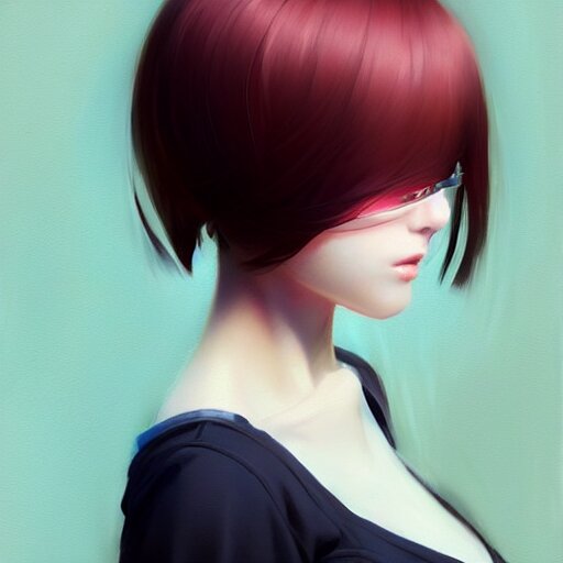 Lexica - Elegant girl in urban outfit, cute fine face, digital painting ...