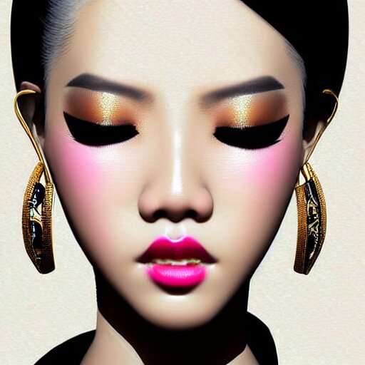 digital painting of a close up face portrait of an elegant, beau ...
