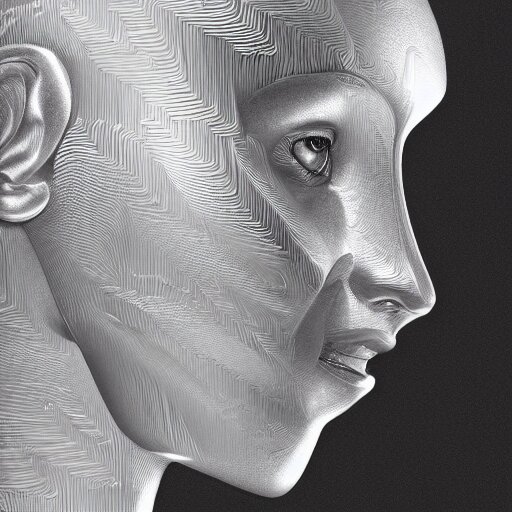 Lexica - A photorealistic digital art drawing of a grey humanoid ...