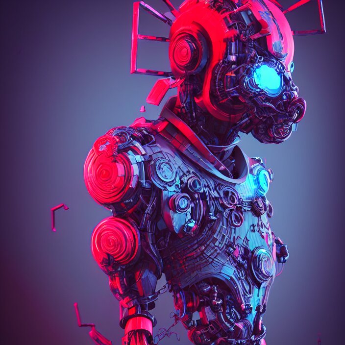 Lexica - Cyber punk, oni mask, 3 d render beeple, portrait, japanese ...