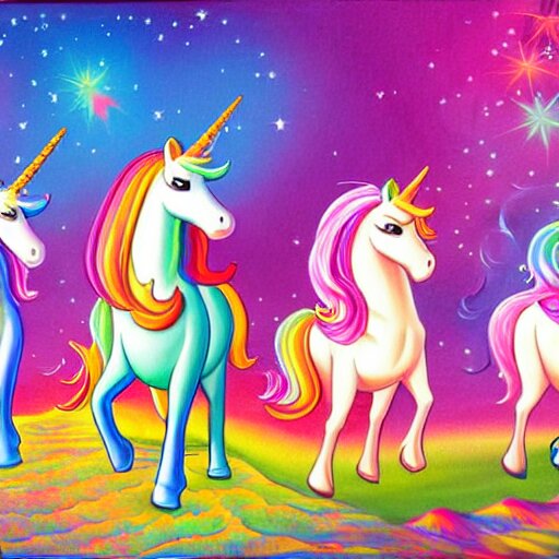 Lexica - A painting of three managers riding unicorns, a storybook ...
