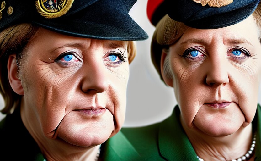 Lexica - Portrait of angela merkel dressed as a military officer ...