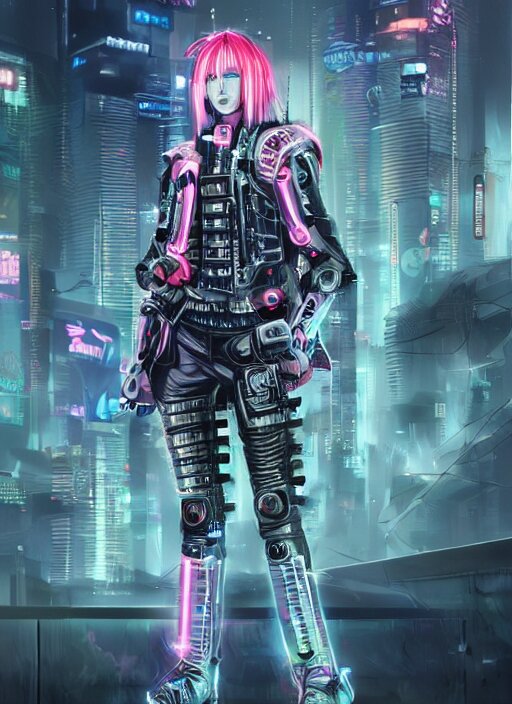 Lexica - Stunning futuristic superb cyberpunk young female Samurai ...