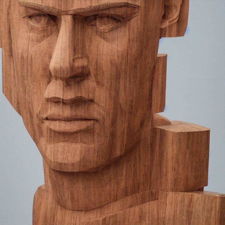 Lexica - Monumental sculpture geometric minimalist!!! portrait of chris ...