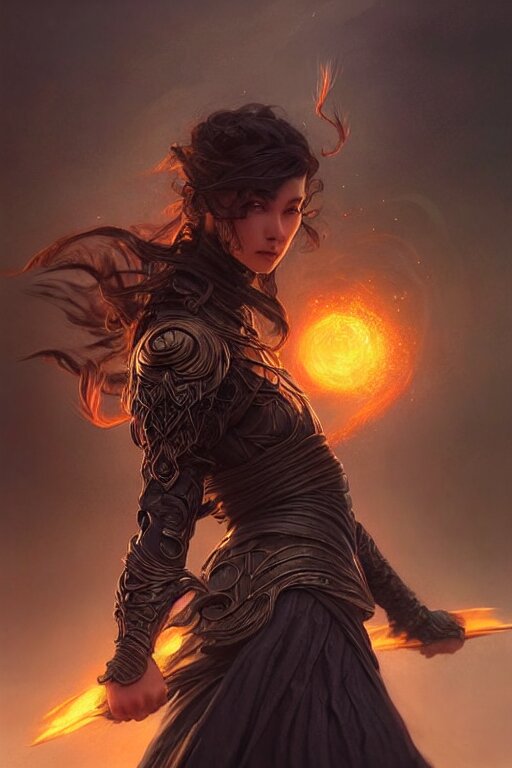 Lexica - Front portrait of mage, full body, epic action pose, story ...