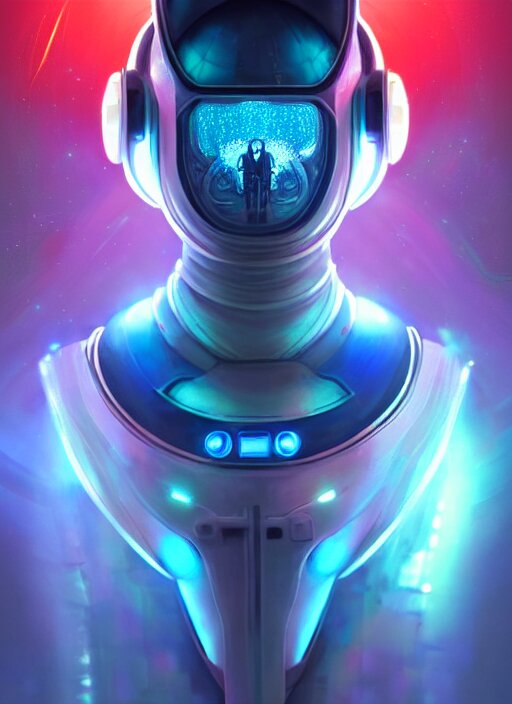 Lexica – A futuristic cyber astronaut, sci fi, glowing aura, volumetric ...