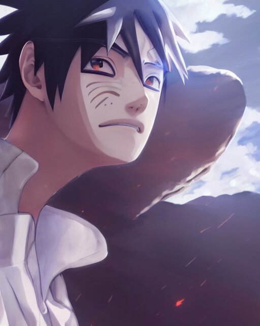 Lexica - Naruto, medium shot, visible face, detailed, perfectly shaded, perfectly shaded face ...