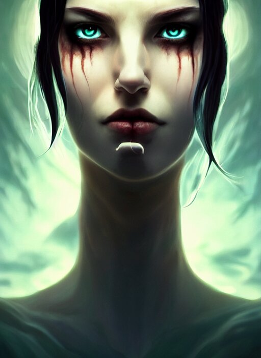 Lexica - Full face epic portrait, vampire with glowing eyes, elden ring ...