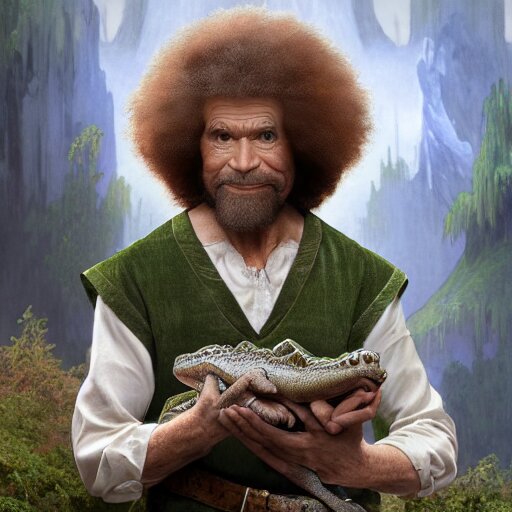 Lexica - An ultra detailed matte painting of bob ross dressed as a ...