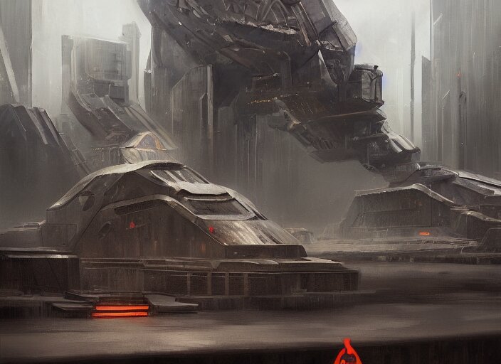 Lexica - Science fiction industrial hard science concept art, brutalist ...