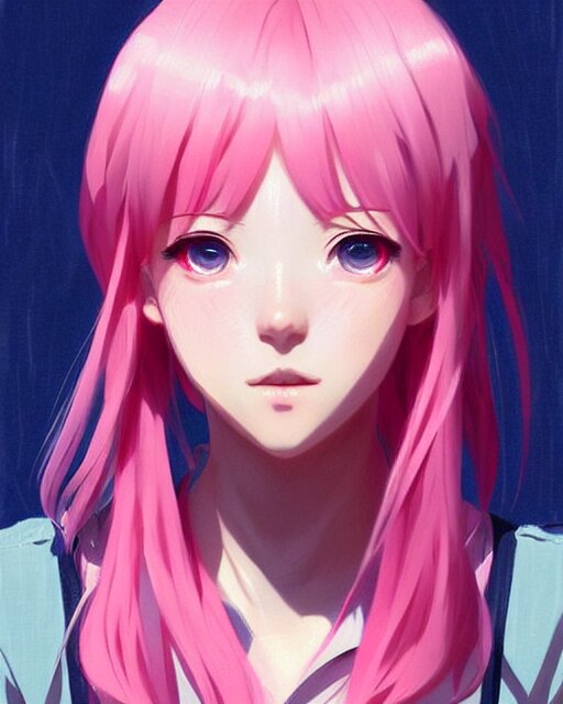 Lexica - Cute girl with pink hair | | very very anime!!!, fine - face ...