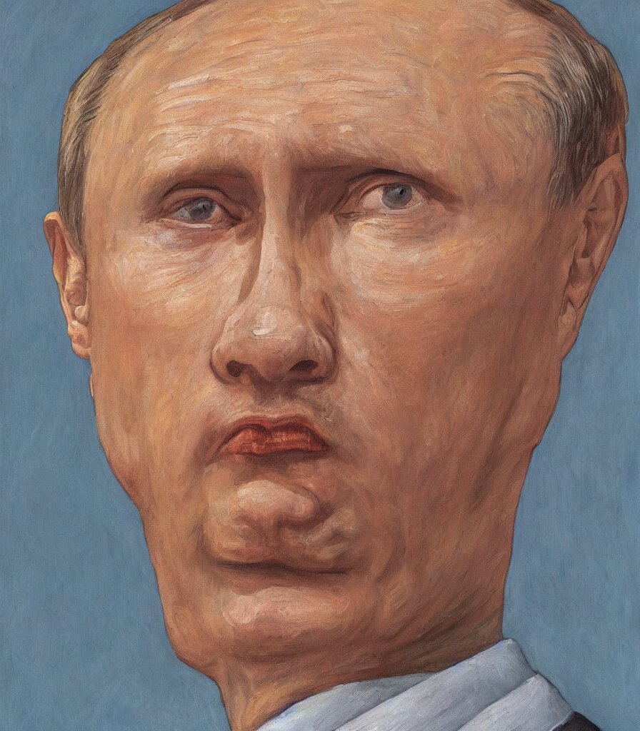 Lexica - Closeup shot of putin in the style of lucian freud self ...