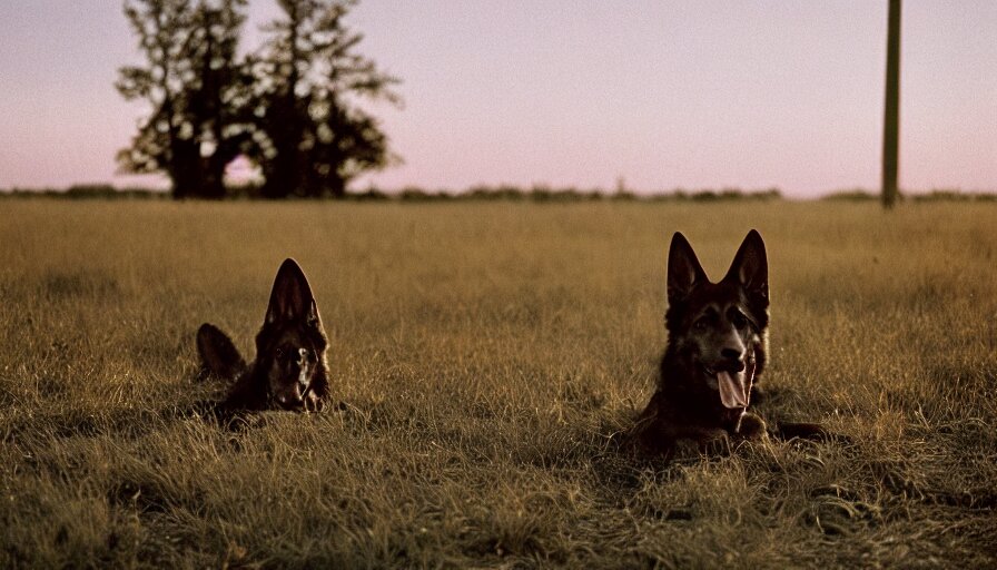 Lexica - Cinematic movie still of a german shepard sitting in northwest ...