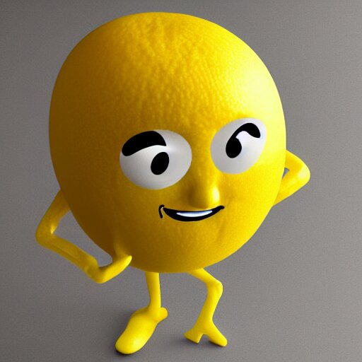 Lexica - A lemon in shape of a human with legs of lemons and round body ...