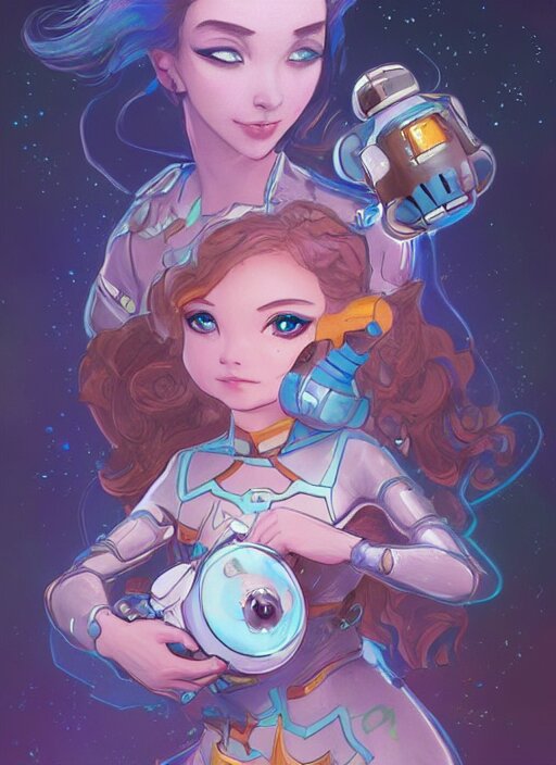 Lexica - Beautiful space cottagecore princess rosalina holding a chibi ...