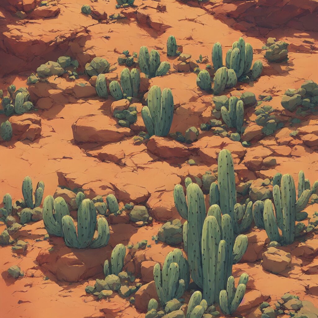 Lexica - Desert background stylized, rocks, cactus, cliff, art gta 5 ...