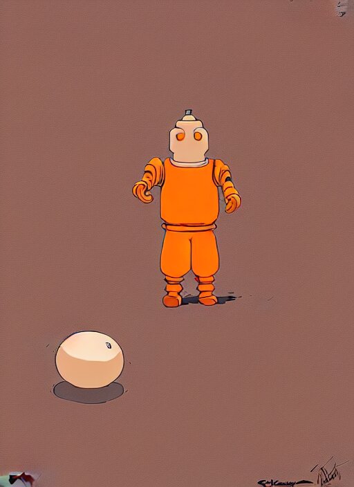 Lexica - A study of cell shaded cartoon of an orange robot monk from ...
