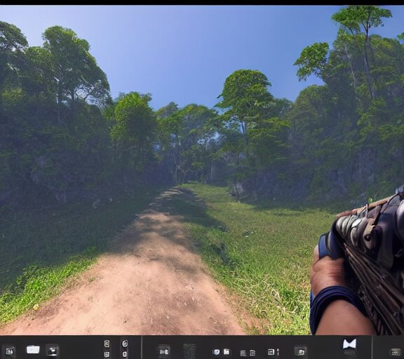 Lexica - First-Person VR gameplay POV screenshot. Walking through Papua ...