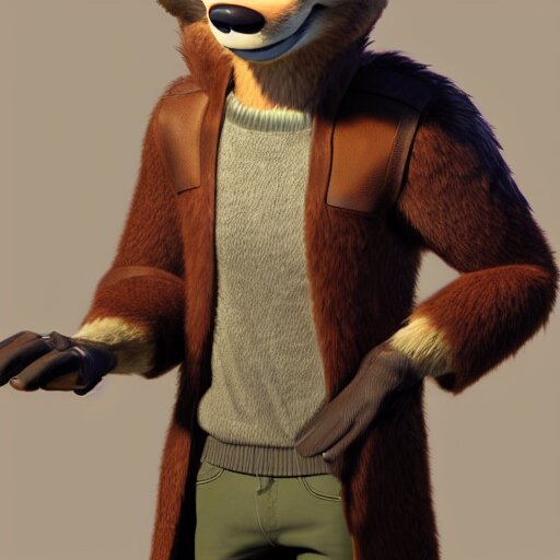 Lexica - Portrait, 3 d render, anthropomorphic coyote male, wearing ...