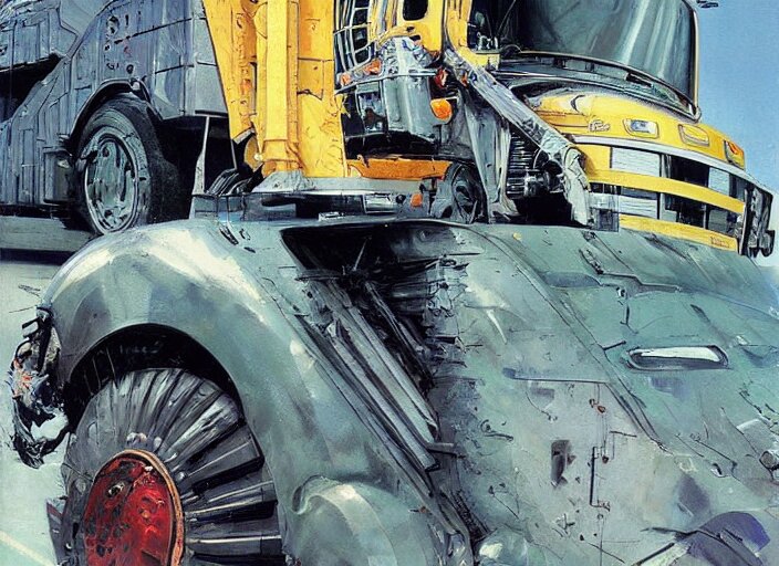 Lexica - ( ( ( ( ( garbage truck, industrial car concept art, sci - fi ...