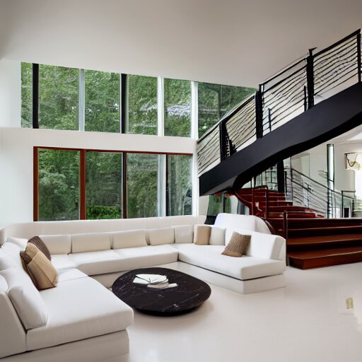 Lexica - A modern style living room with floor to ceiling glass windows ...