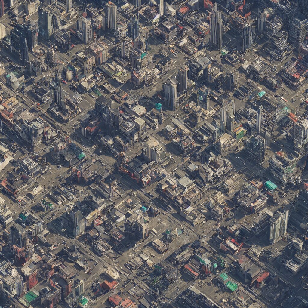 Lexica - Eagle-eye view of street. Cyberpunk futurepunk advanced ...