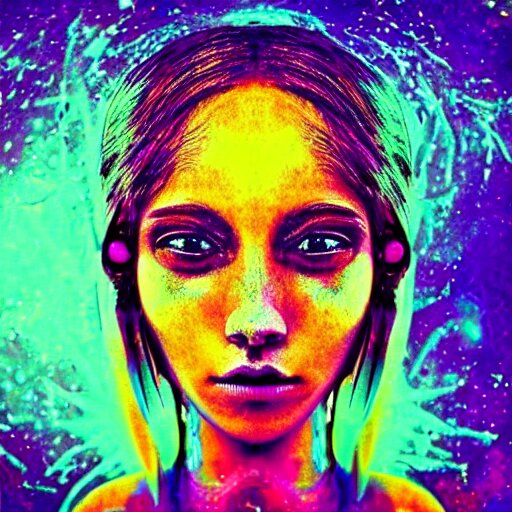 “photo of a beautiful extraterrestrial woman goddess, psychedeli ...