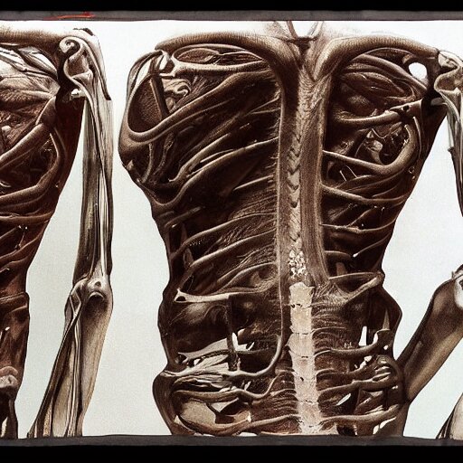 Lexica - Realistic shot bloody bones, organs and flesh, biomechanical ...