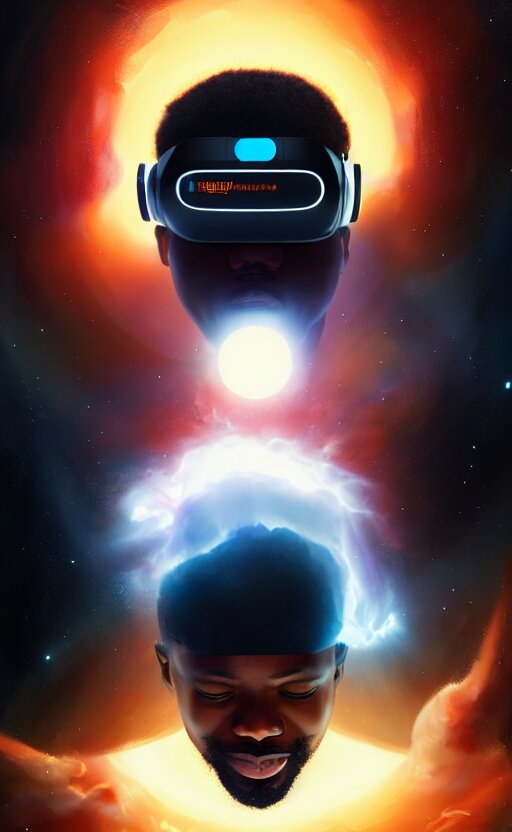 Lexica - Handsome black genius hacking the metaverse, vr headset, white ...