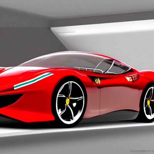 a red ferrari wheelchair concept render - Arthub.ai