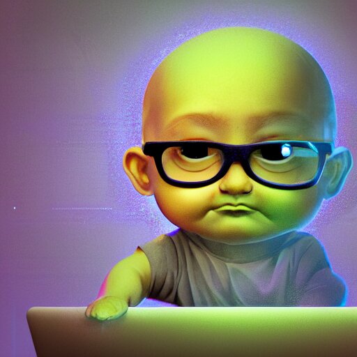 Lexica - An angry baby hacker, art by beeple