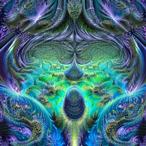 Lexica - A beautiful 3 d painting of a sprawling intricate fractal ...