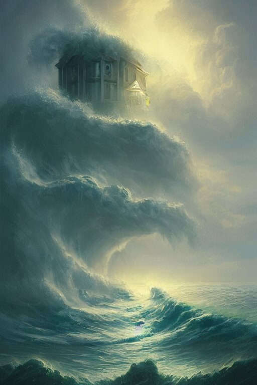 Lexica - Epic scene of cthulhu rising from the stormy ocean near a ...