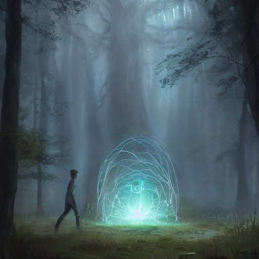 Lexica - Ethereal mystery portal, seen by wanderer boy in middle of ...