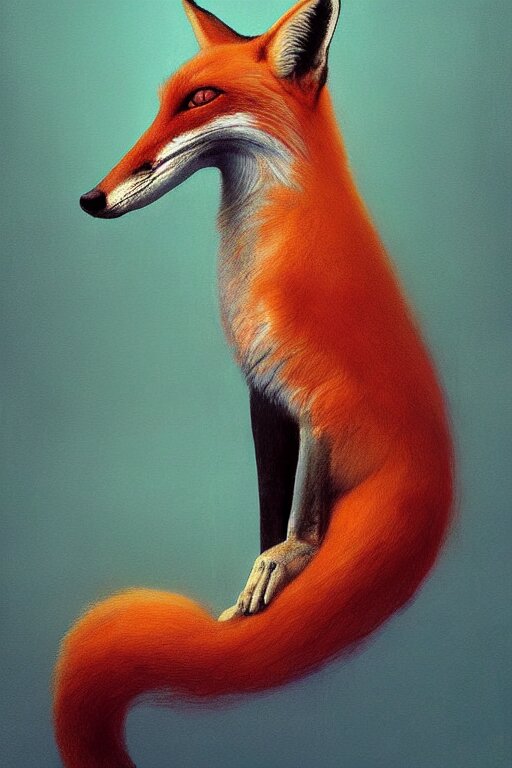 Lexica - Painting of cross between fox & parrot & dolphin, intercrossed ...